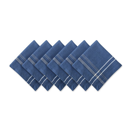Chambray French Stripe Napkin  Set of 6 - Blue