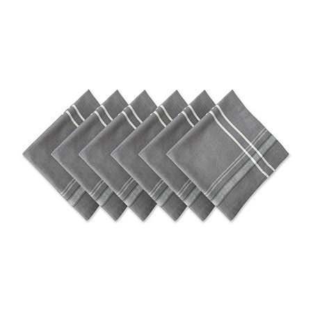 Chambray French Stripe Napkin  Set of 6 - Grey