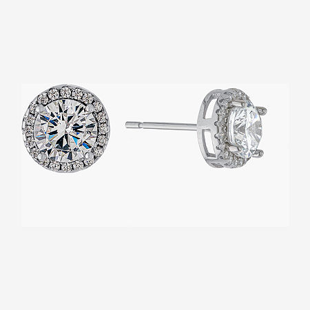Click here for Athra Sterling Silver CZ Halo Stud Earrings prices