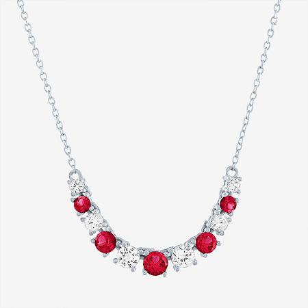 Click here for Womens Lab Created Gemstone Sterling Silver Collar... prices