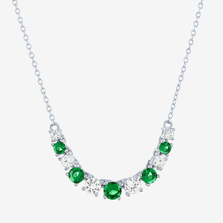 Click here for Womens Lab Created Gemstone Sterling Silver Collar... prices