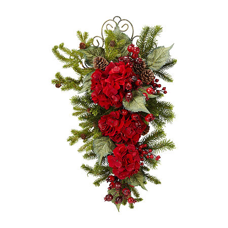 Click here for Nearly Natural 30in Apple Berry Wreath  One Size... prices