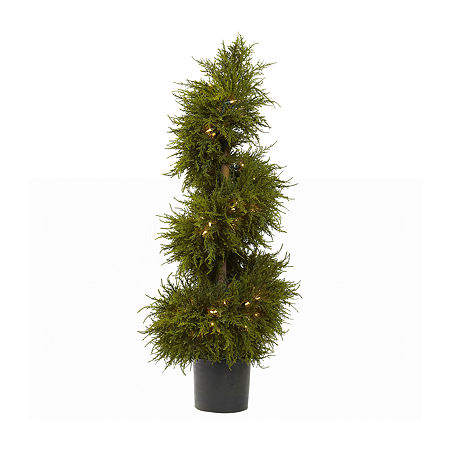 Click here for Nearly Natural 43in Cedar Spiral Lit Topiary Chris... prices