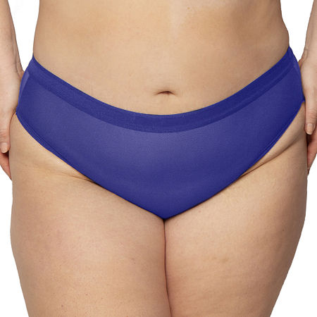 Click here for Curvy Couture Sheer Mesh High Cut Brief-1313  X-la... prices