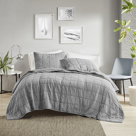 Closeout! Croscill Gema 3-Pc. Coverlet Set  Full/Queen - Gray