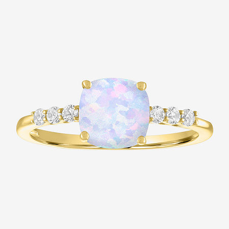 Click here for Womens Lab Created Gemstone 10K Gold Side Stone So... prices