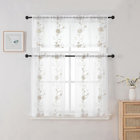 Click here for Runyan 3-pc. Rod Pocket Window Tier  One Size  Bei... prices
