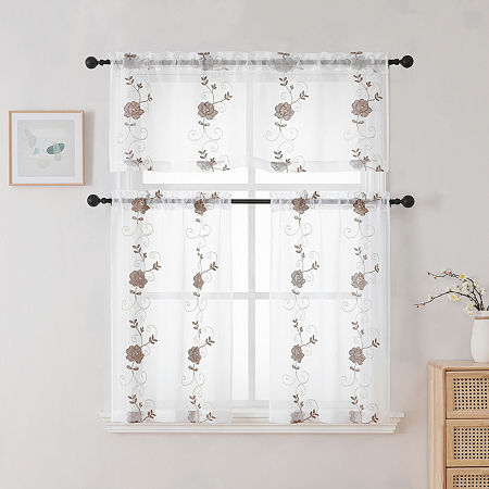 Click here for Runyan 3-pc. Rod Pocket Window Tier  One Size  Bro... prices