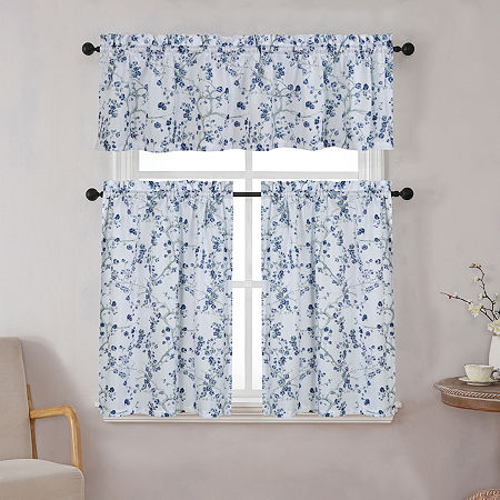 Click here for Arlo 3-pc. Rod Pocket Window Tier  One Size  Blue prices