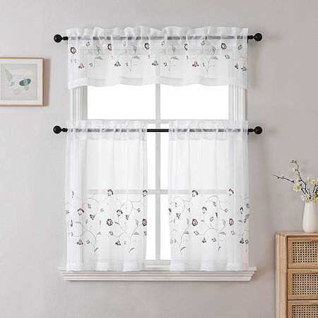 Click here for Regal Home Daisy 3-pc. Rod Pocket Window Tier  One... prices