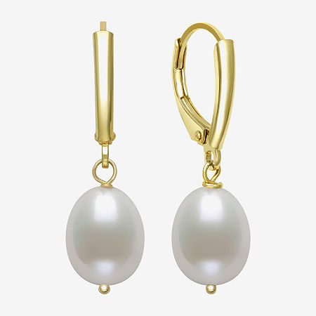 Click here for Womens White Cultured Freshwater Pearl 14K Gold Ov... prices