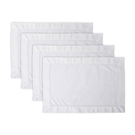Design Imports Hemstitch Placemat  Set of 4 - Off-white
