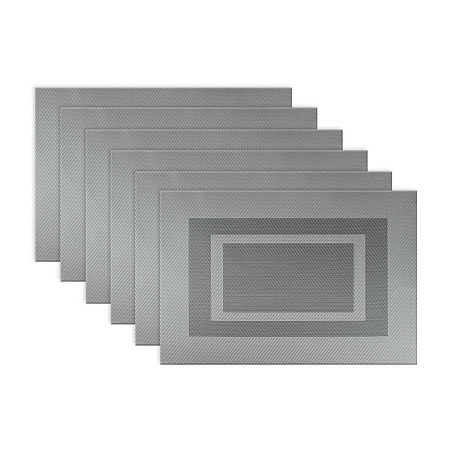 Polyvinyl Chloride Doubleframe Placemat  Set of 6 - Grey