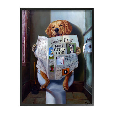 Click here for 24X30 Dog Reading The Newspaper Print  One Size  B... prices