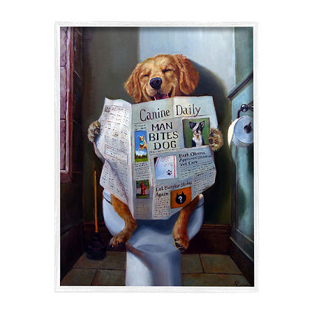 Click here for 24X30 Dog Reading The Newspaper Print  One Size  B... prices