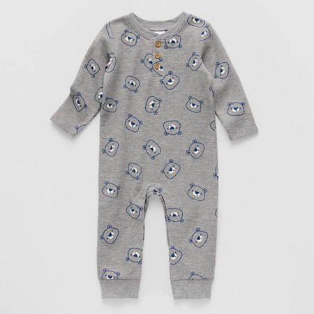 Click here for Okie Dokie Waffle Baby Boys Long Sleeve Jumpsuit... prices