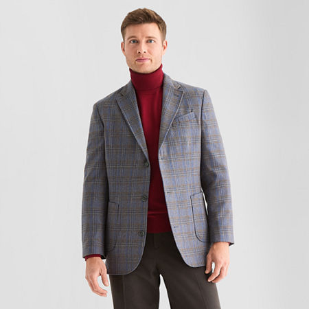Click here for Stafford Mens Plaid Classic Fit Sport Coat  46 Reg... prices