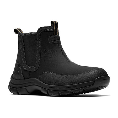 Clarks Mens Collection Walpath Easy Boots - Black leather
