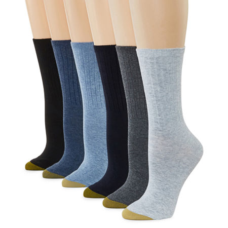 Click here for Gold Toe Ribbed Womens 6 Pair Crew Socks  9-11  Mu... prices