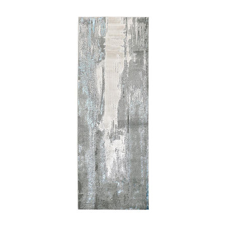Feizy Azure R3406 210 x 710 Runner Area Rug - Silver-Tone
