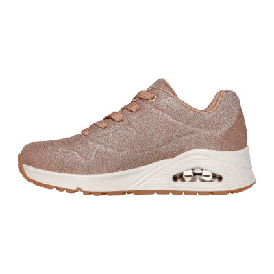 Skechers Uno Glitter Bomb Womens Sneakers, Color: Rose Gold - JCPenney