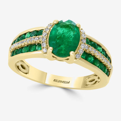 Effy Final Call Womens 1/8 CT. T.W. Genuine Green Emerald 14K Gold Oval ...