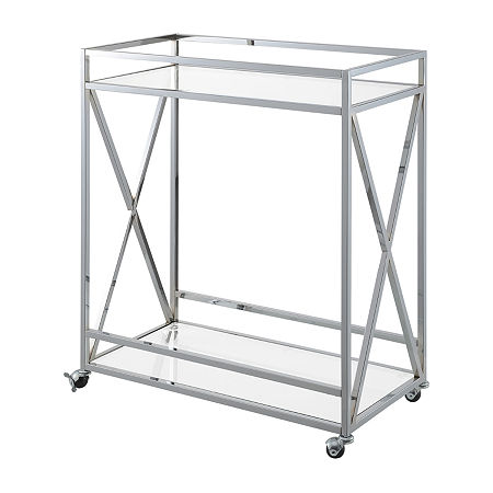 Click here for Oxford Glass-Top Kitchen Cart  One Size  Silver prices