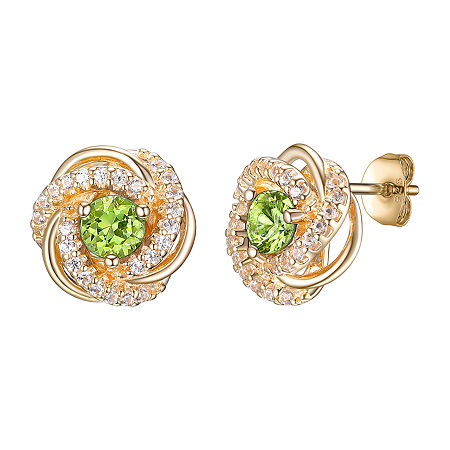 Click here for Genuine Green Peridot 18K Gold Over Silver 15.5mm... prices