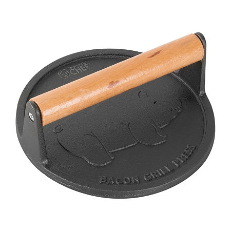 Cast Iron 7inch Round Grill Press - Black