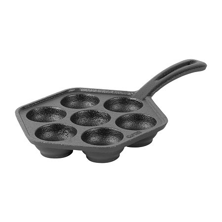 Cast Iron Danish Aebleskiver Pan - Black