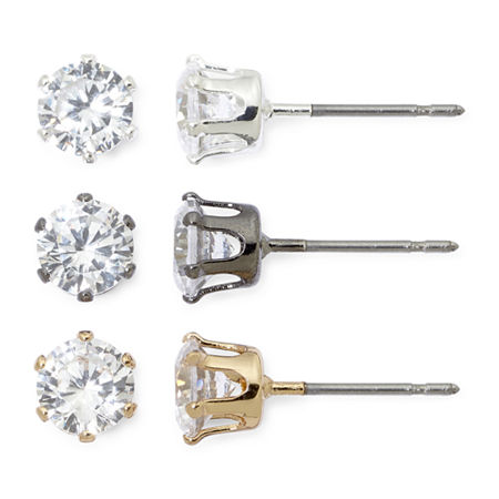 Click here for Mixit Womens Cubic Zirconia Hypoallergenic 3 Pair... prices