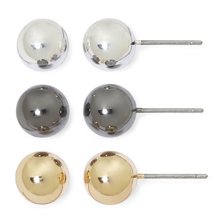 Click here for Mixit Womens Ball Hypoallergenic 3 Pair Earring Se... prices