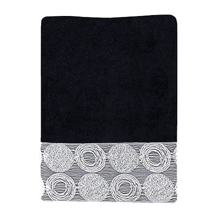 Avanti Galaxy Circle Bordered Cotton Hand Towel  16 x 30 - Black
