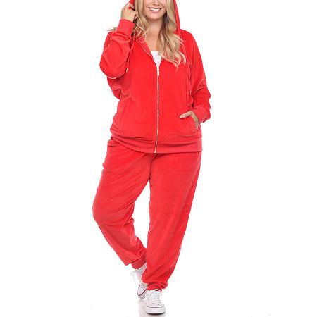 Click here for White Mark Plus Size Velour Tracksuit Loungewear 2... prices