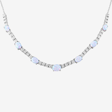 Click here for Womens Lab Created White Opal Pure Silver Over Bra... prices