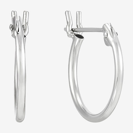 Click here for Womens 14K White Gold 10mm Hoop Earrings  One Size prices