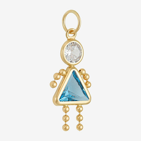 Click here for 10K Gold March Birthstone Babies Girl Charm  One S... prices