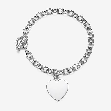 Click here for Womens Sterling Silver Heart Charm Bracelet  One S... prices