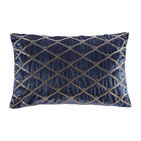 Croscill Aumont Oblong Decorative Pillow  15 x 22 - Navy