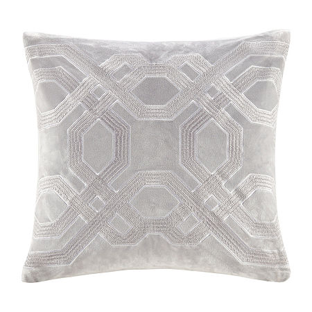 Croscill Biron Square Decorative Pillow  18 x 18 - Silver