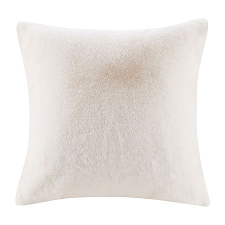 Croscill Sable Solid Faux Fur Decorative Pillow  20 x 20 - Ivory