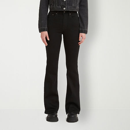 Levis Womens 726 High Rise Slim Fit Flare Jeans - Soft Black