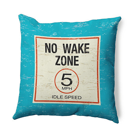 Click here for No Wake Square Throw Pillow  One Size  Blue prices