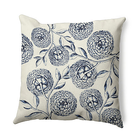 Click here for Antique Flowers Square Throw Pillow  One Size  Blu... prices