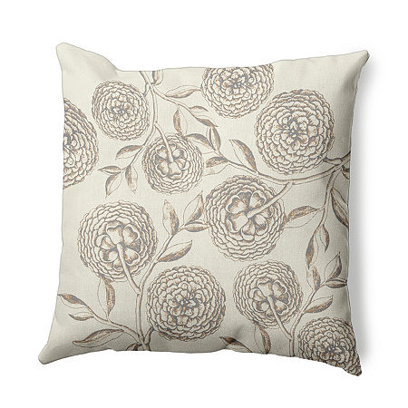 Click here for Antique Flowers Square Throw Pillow  One Size  Gra... prices