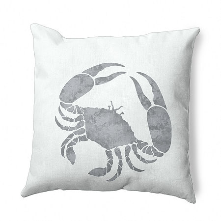 Click here for Crab Square Throw Pillow  One Size  Gray prices