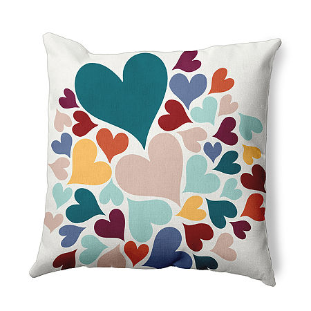 Click here for Hearts All Around Square Throw Pillow  One Size  B... prices