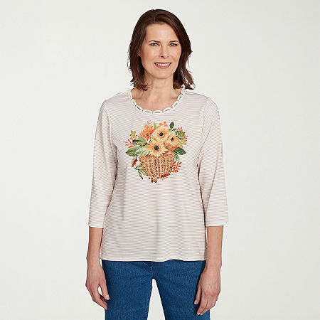 Click here for Alfred Dunner Classics Womens Crew Neck 3/4 Sleeve... prices