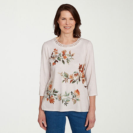 Click here for Alfred Dunner Classics Womens Crew Neck 3/4 Sleeve... prices