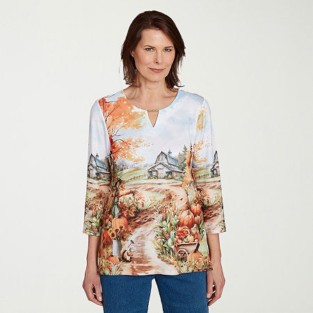 Click here for Alfred Dunner Classics Womens Crew Neck 3/4 Sleeve... prices